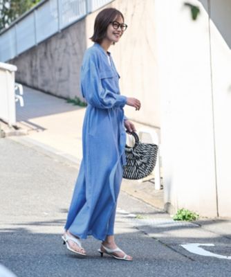 STYLE DELI(スタイルデリ)の綿麻混紡ベルテッドシャツワンピース STYLE DELI(スタイルデリ)の綿麻混紡ベルテッドシャツワンピース