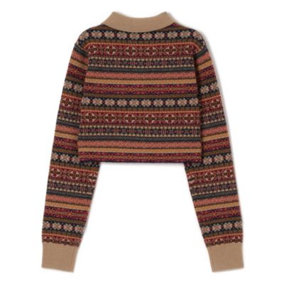 INSCRIRE(アンスクリア)のFairisle Short Polo Sweater通販 | mirabella（ミラベラ ...
