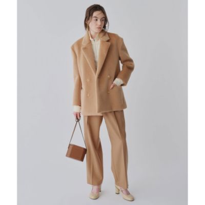 GEMINI ゲミニー コート キャメル サイズ:FREE | 24秋冬 アルパカ ウール ジャケット / ショートコート | オーバーサイズ ボンディング シャギー | アウター ブルゾン 上着【レディース】【中古】【美品】【K4662】 Whim Gazette(ウィム ガゼット)の【GEMINI】アルパカウールジャケット