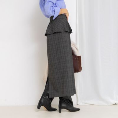 NOLLEY'S(ノーリーズ)のウォッシャブルペプラムタイトミディスカート